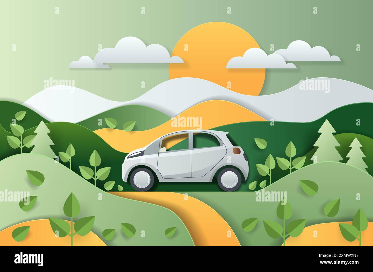 Driving in countryside Stock Vector Images - Alamy