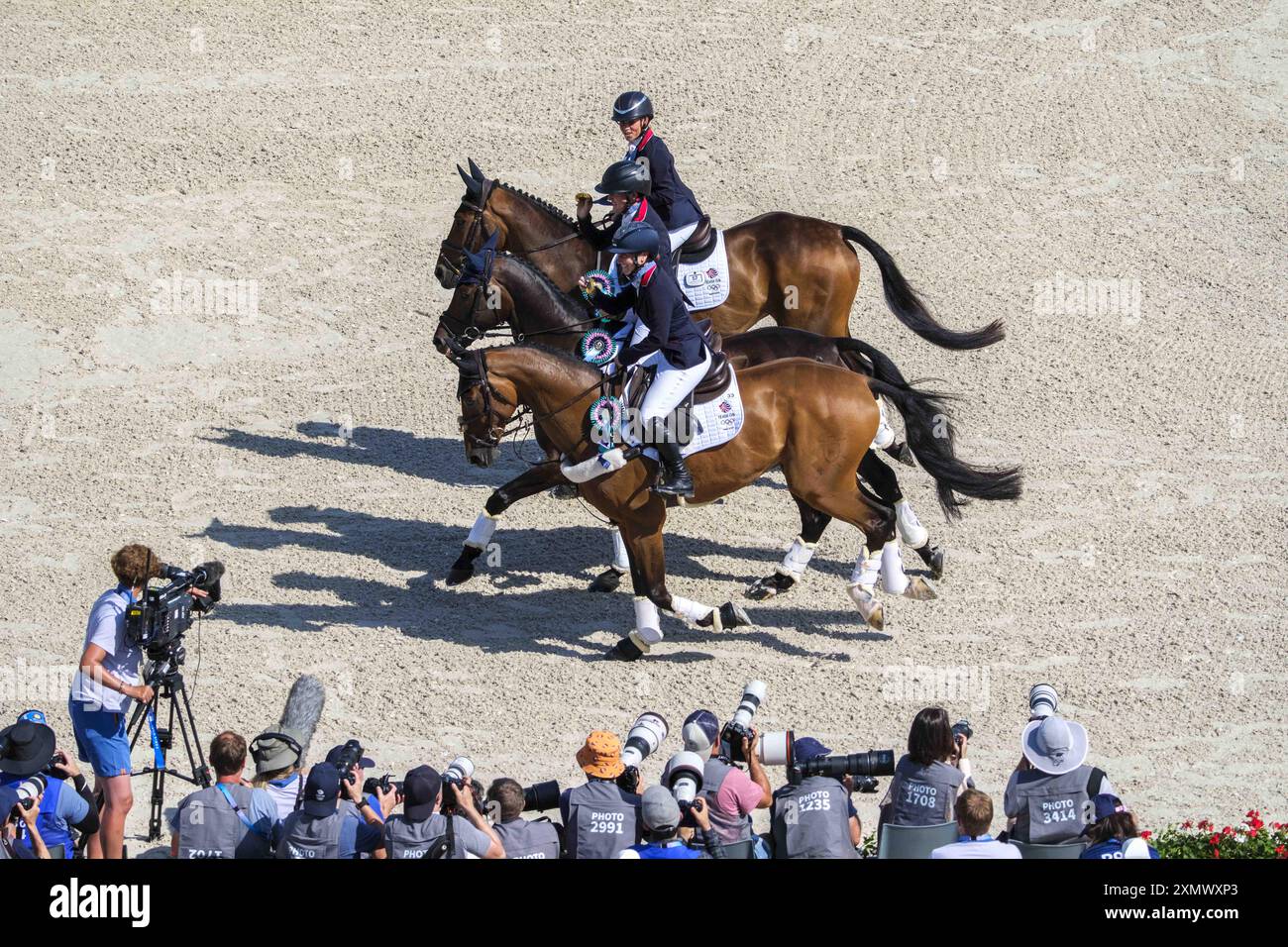 Paris, France. 29th July, 2024. Equestrian, Great Britain team, olympic ...