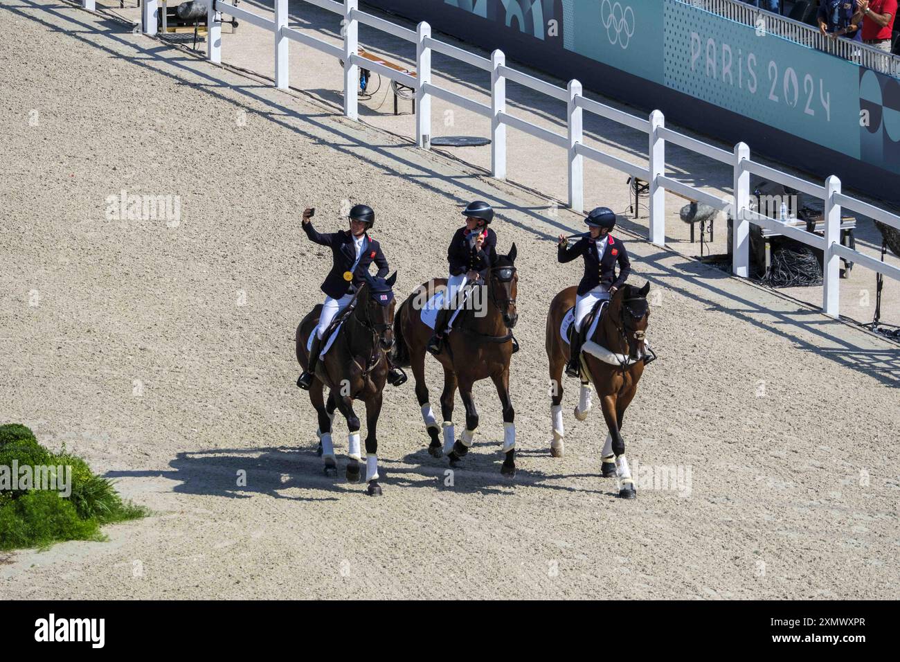 Paris, France. 29th July, 2024. Equestrian, Great Britain team, olympic ...