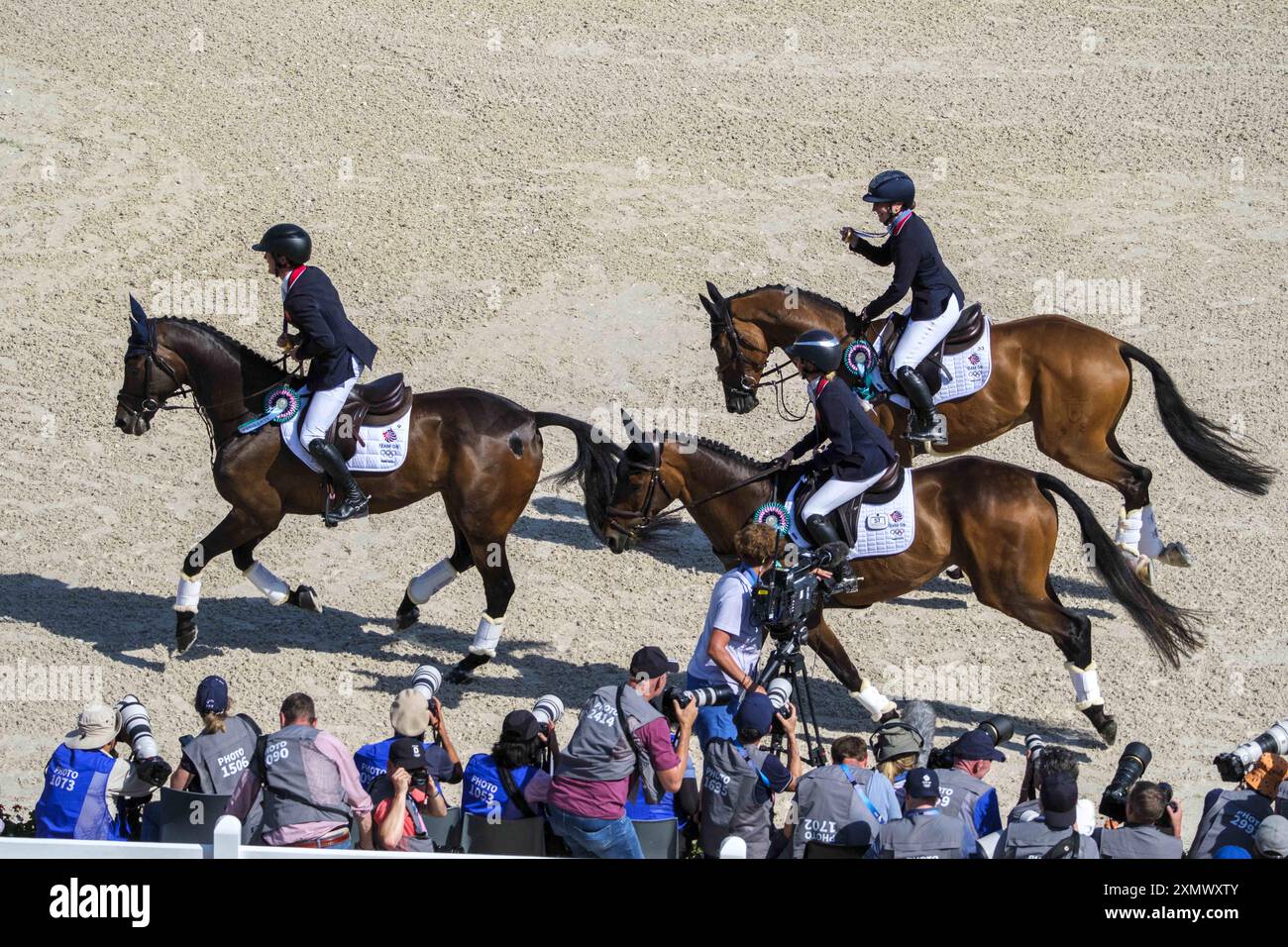 Paris, France. 29th July, 2024. Equestrian, Great Britain team, olympic ...