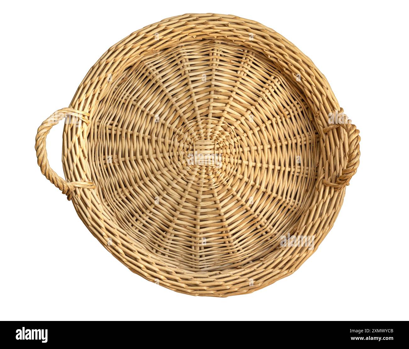 straw plate on a white background with clipping path top view Stock ...