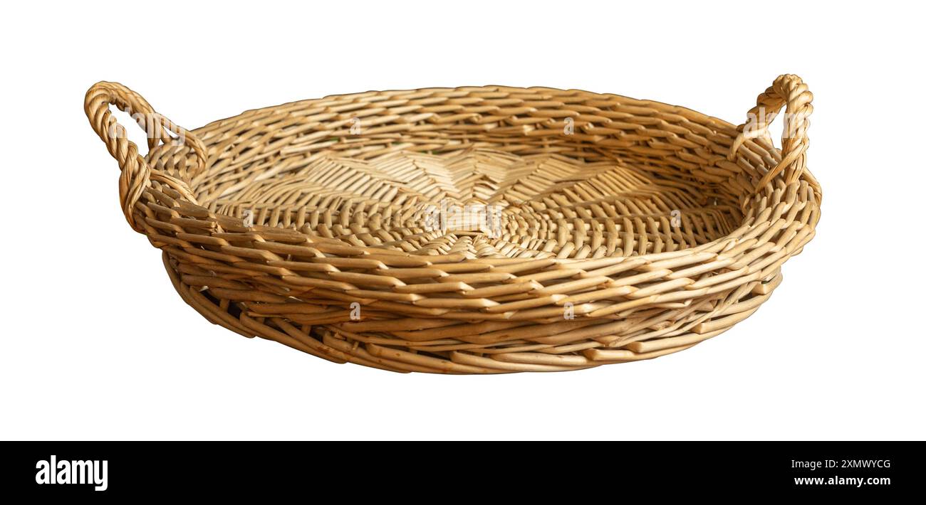 straw plate on a white background with clipping path top view Stock ...