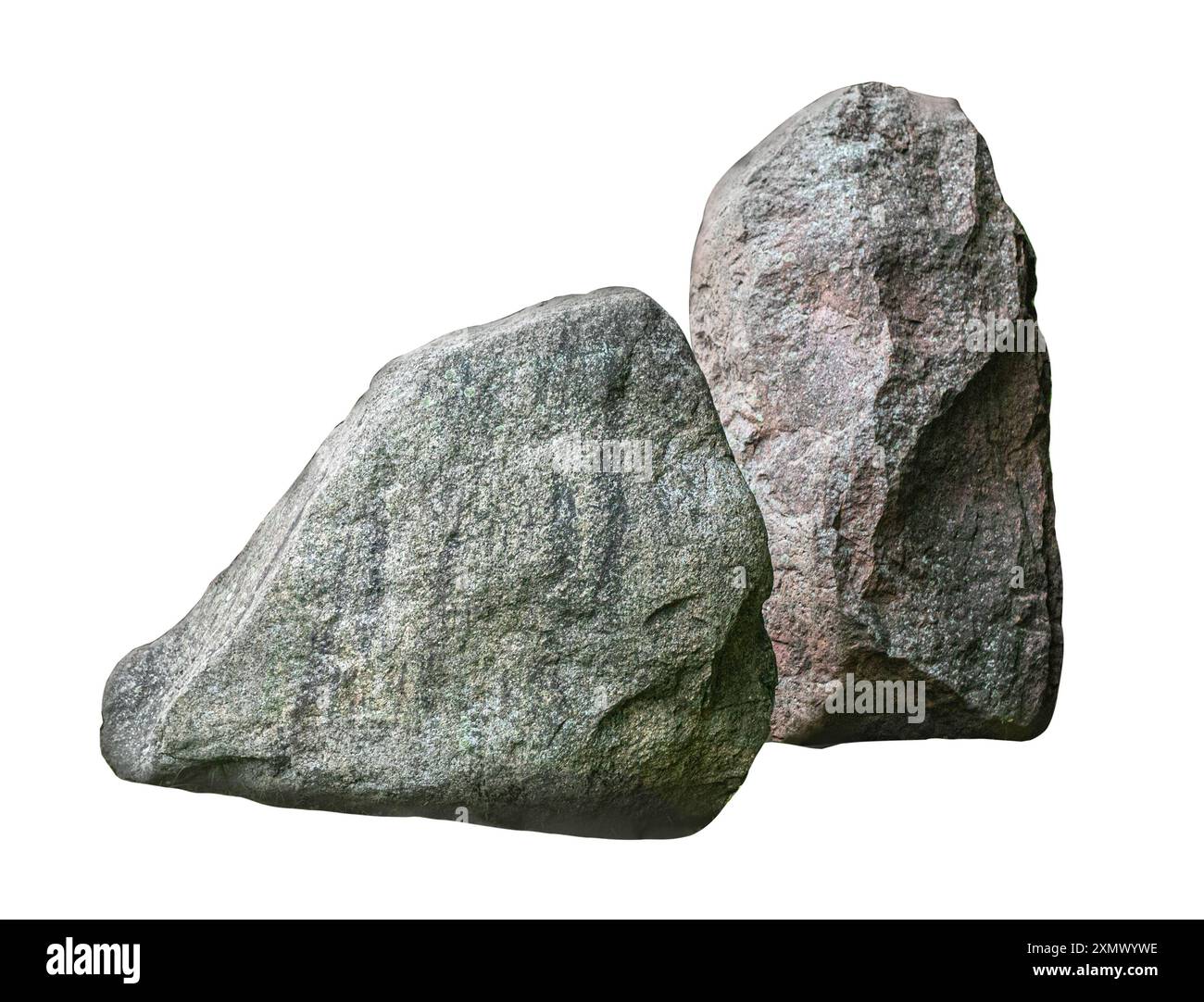 Large single rock or stone on a white background with clipping path ...