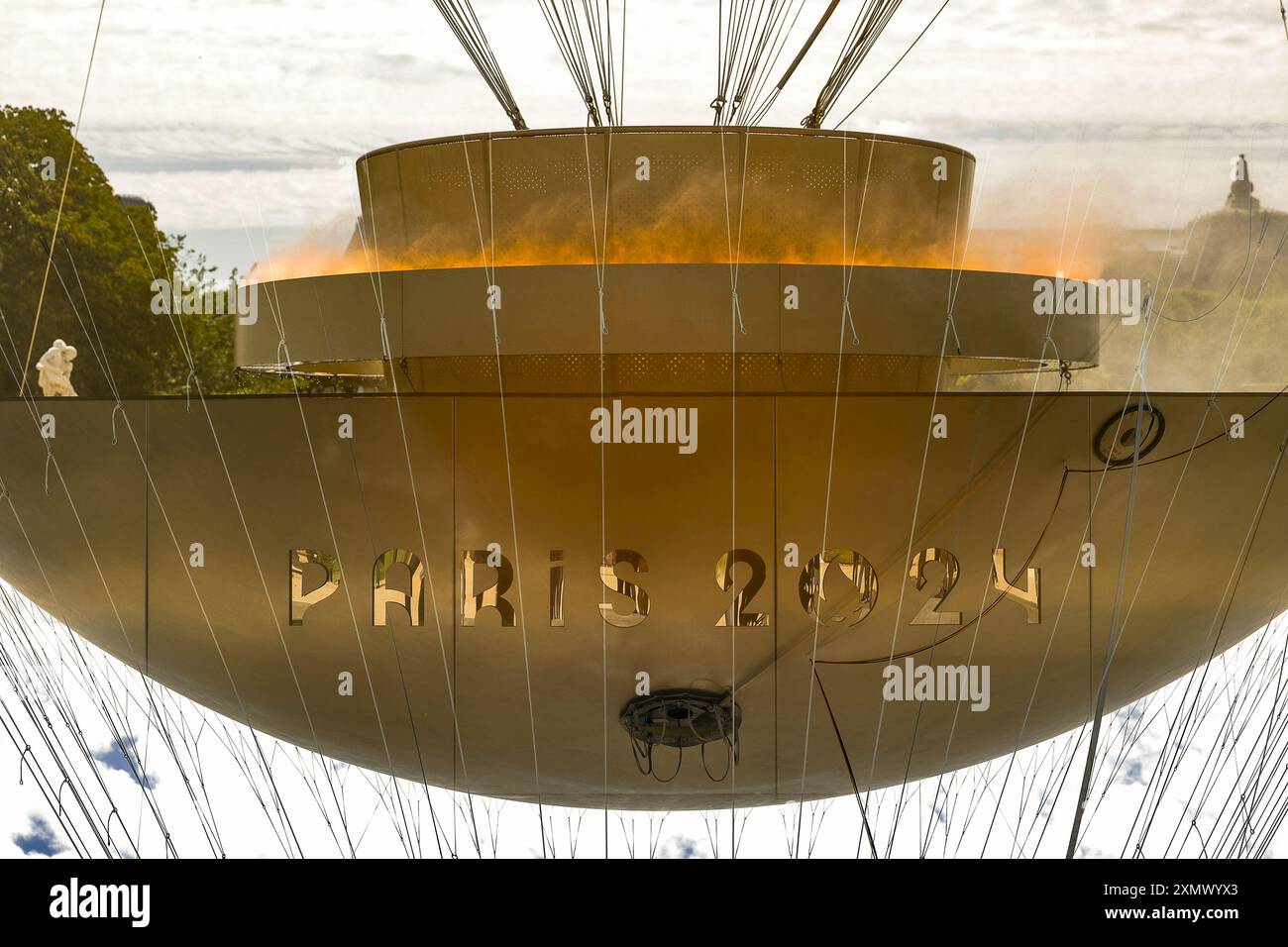The Olympic flame cauldron, created by designer Mathieu LEHANNEUR ...