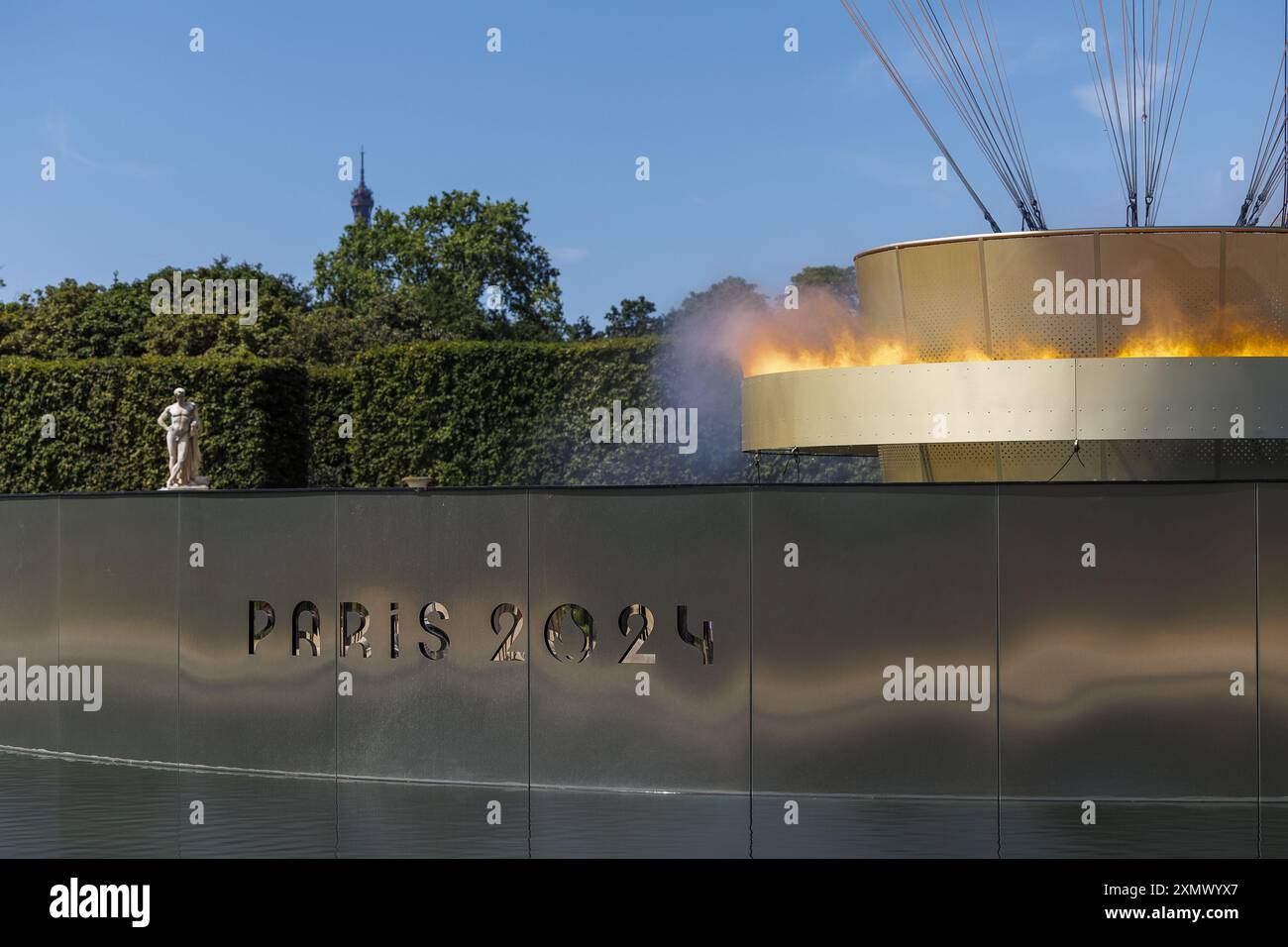 The Olympic flame cauldron, created by designer Mathieu LEHANNEUR ...
