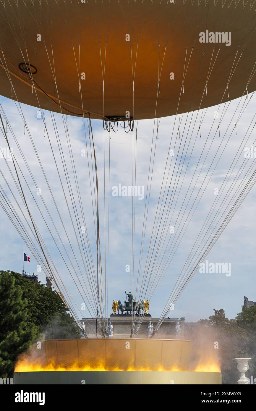 The Olympic flame cauldron, created by designer Mathieu LEHANNEUR ...