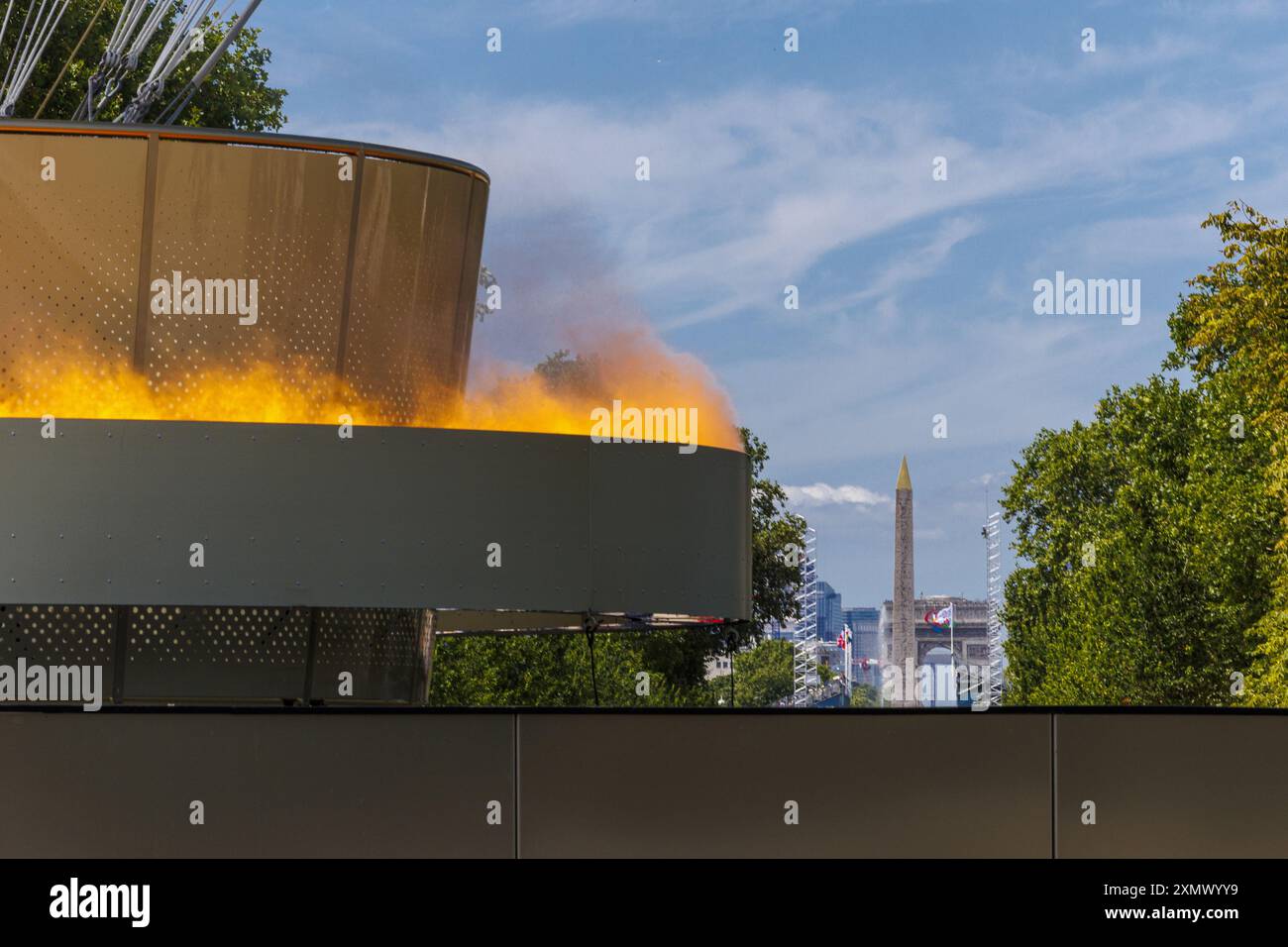 The Olympic flame cauldron, created by designer Mathieu LEHANNEUR ...