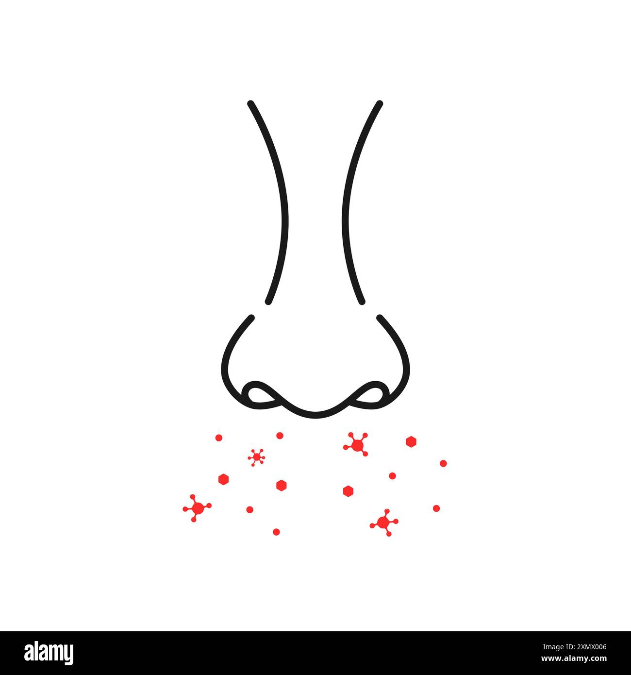 thin line simple allergy icon with nose Stock Vector Image & Art - Alamy