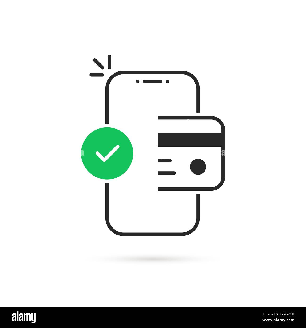 thin line easy contactless payment icon Stock Vector Image & Art - Alamy