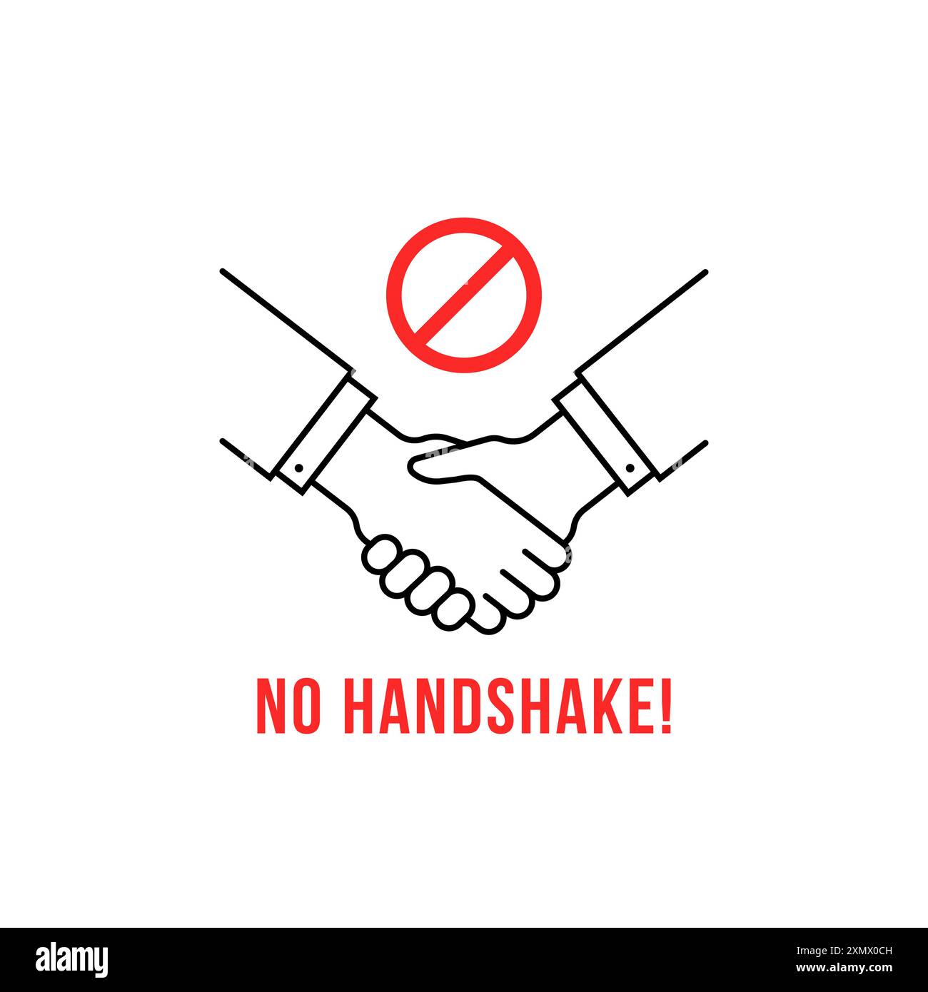 red and thin line no handshake icon Stock Vector Image & Art - Alamy