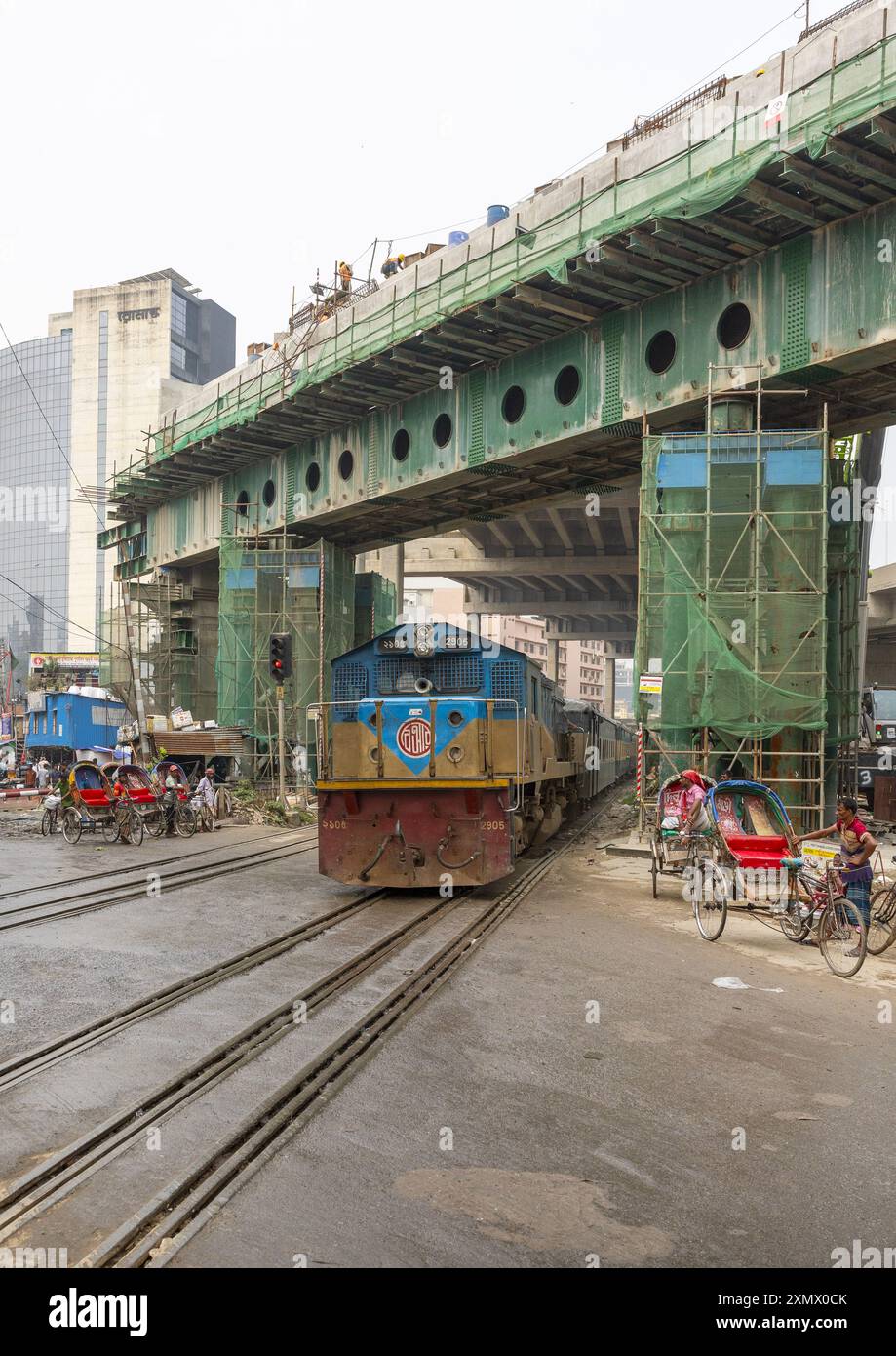 Train passing in Kawran bazar, Dhaka Division, Dhaka, Bangladesh Stock ...