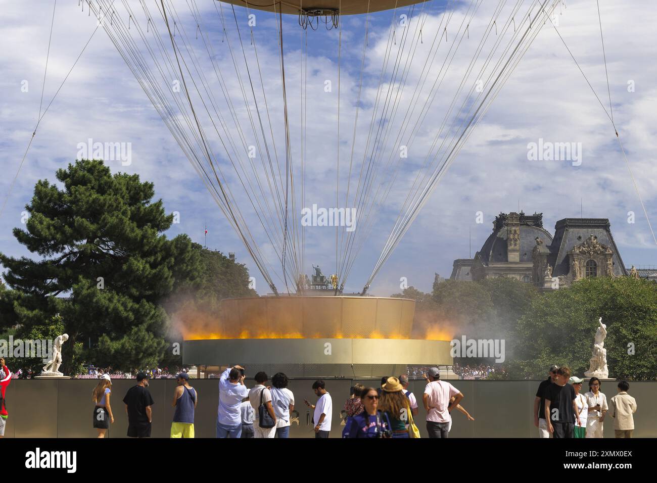 The Olympic flame cauldron, created by designer Mathieu LEHANNEUR ...