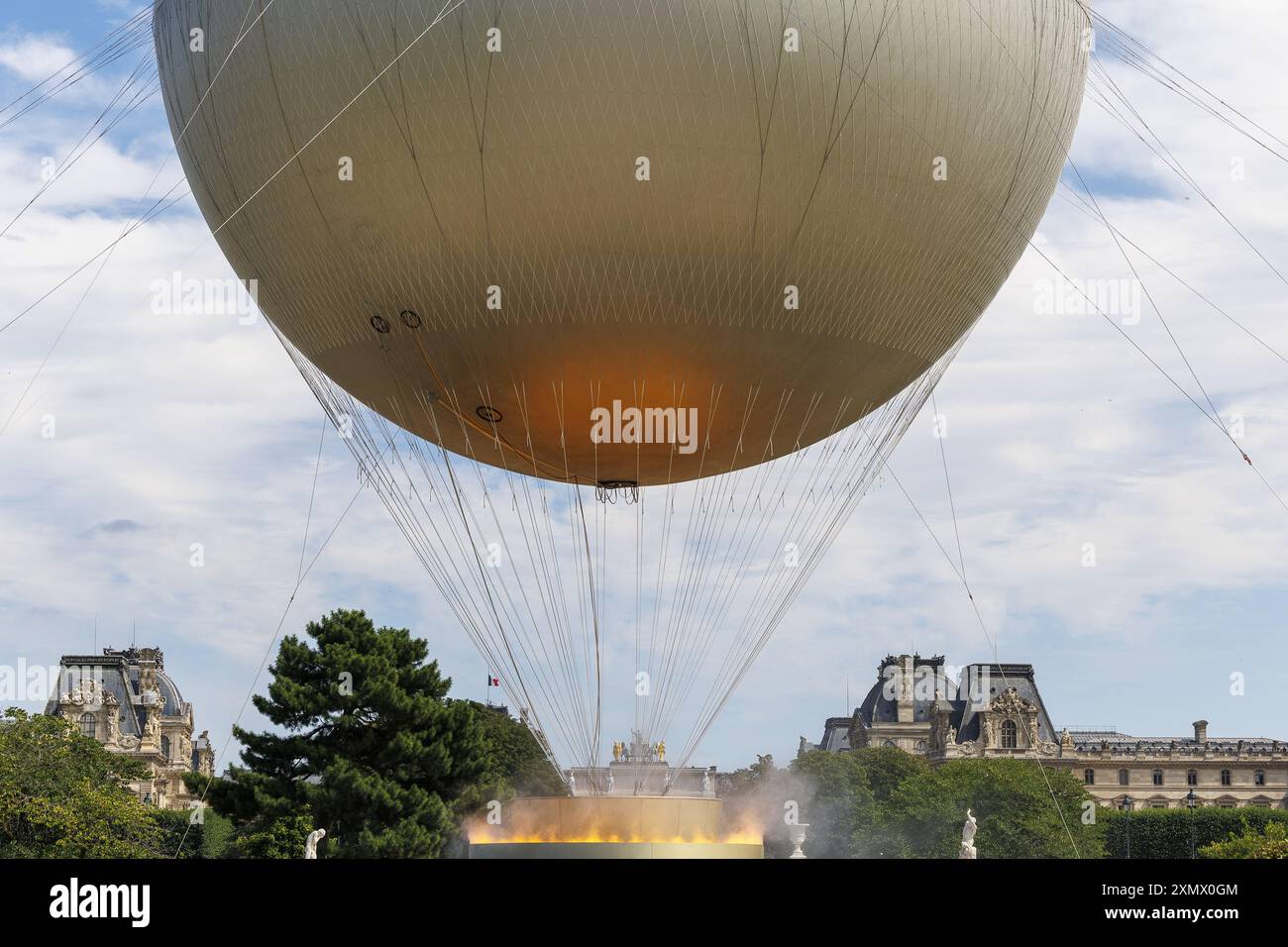 The Olympic flame cauldron, created by designer Mathieu LEHANNEUR ...