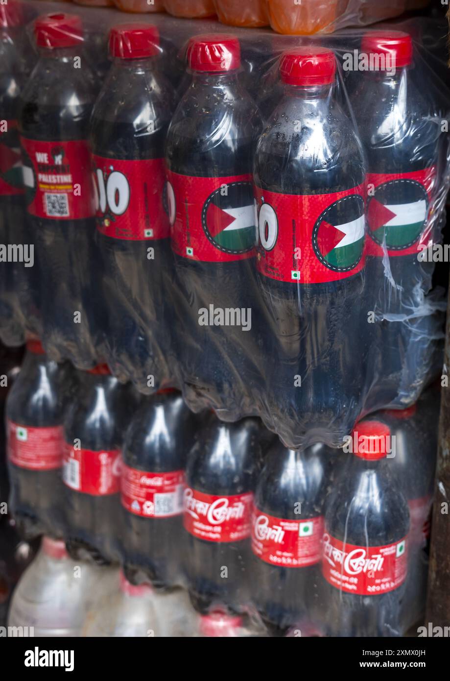 Cola bottles with palestinian flag to support Gaza, Dhaka Division ...