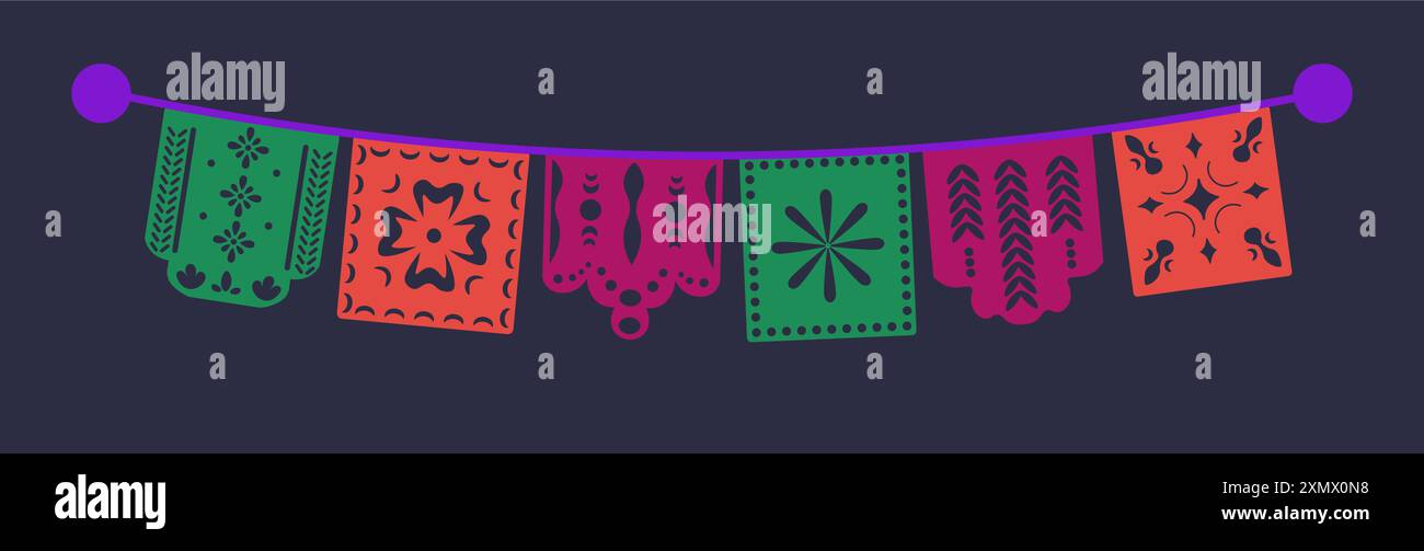 Papel Picado Banner Design vector Stock Vector Image & Art - Alamy