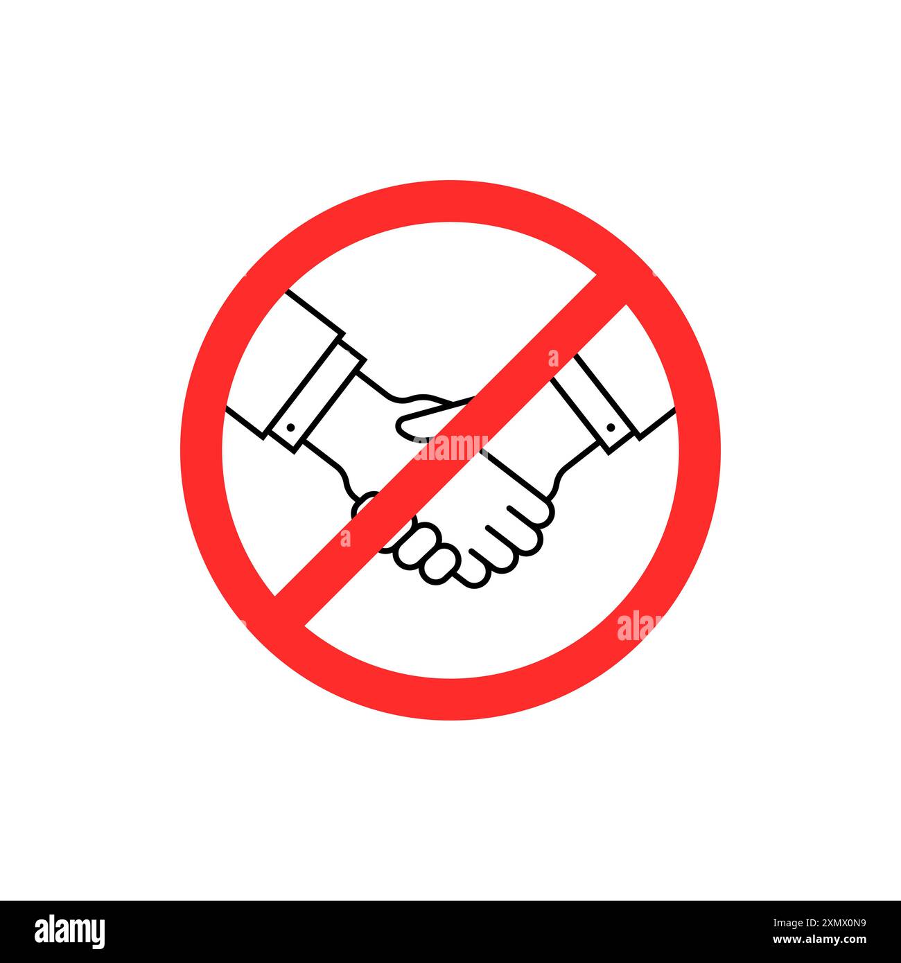 red handshake ban with thin line hand Stock Vector Image & Art - Alamy