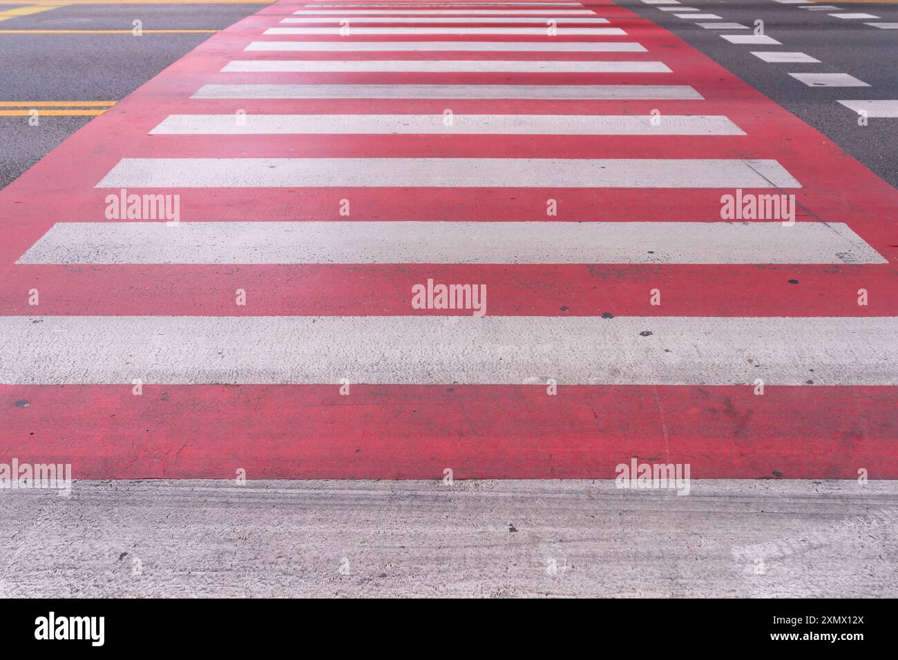 Crosswalk on the Avenue for safety, when people walking cross the ...