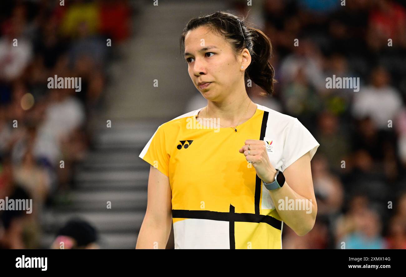 Paris, France. 30th July, 2024. Belgian Lianne Tan celebrates during a ...