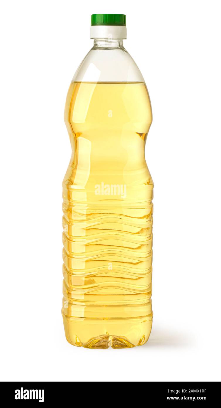 plastic oil bottle isolated on white background with clipping path ...
