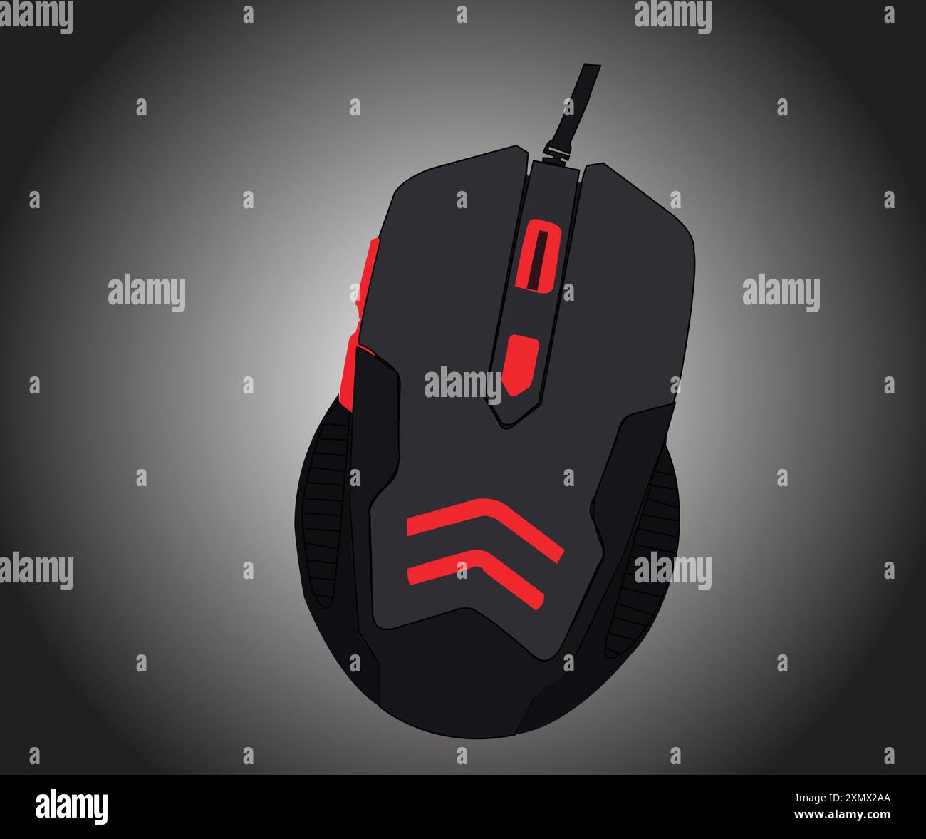 Vector illustration of pointing device of black and red color Stock ...