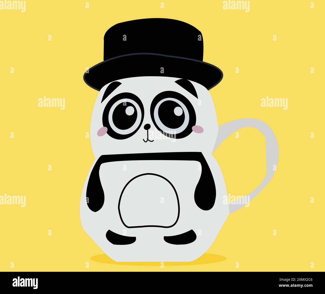 Vector illustration of teddy bear mug teddy bear shaped cup with lid in ...