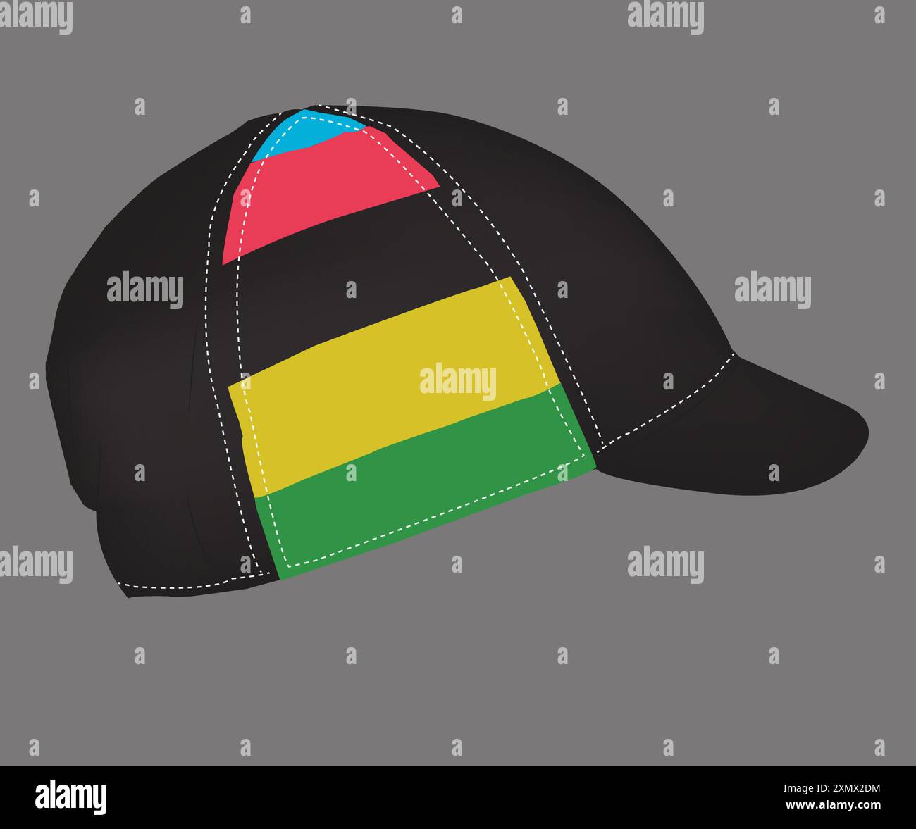 Vector illustration of side view of baseball hat for men on grey ...