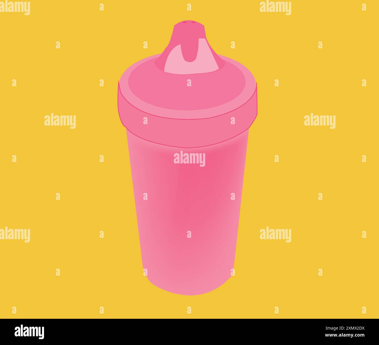 Vector illustration of water sipper on yellow background Stock Vector ...