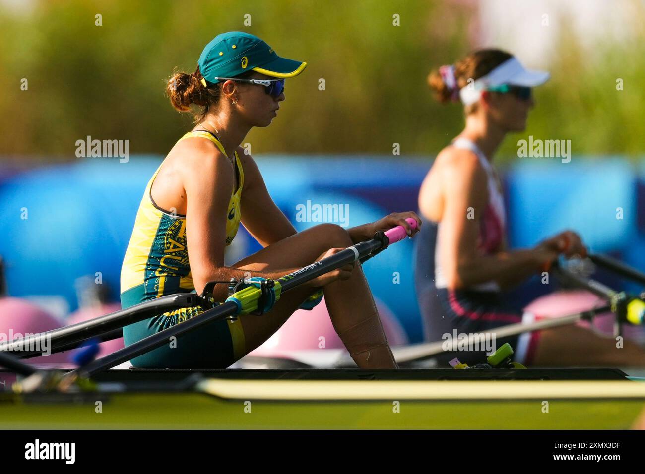Tara Rigney, of Australia, prepares to compete in the women's single ...