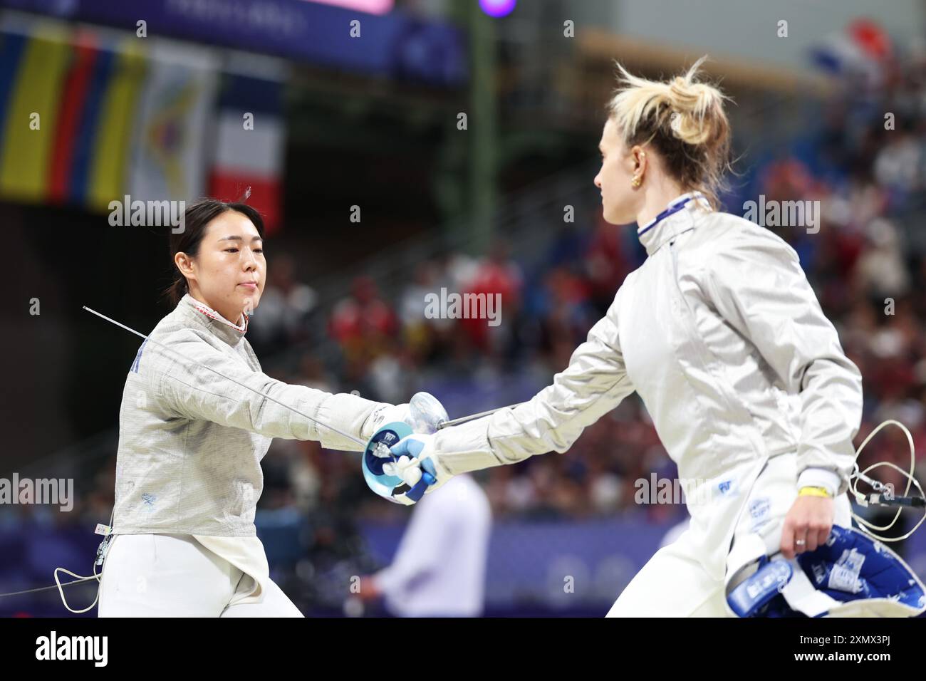Paris, France. 29th July, 2024. (L-R)Shihomi Fukushima (JPN), Kharlan ...
