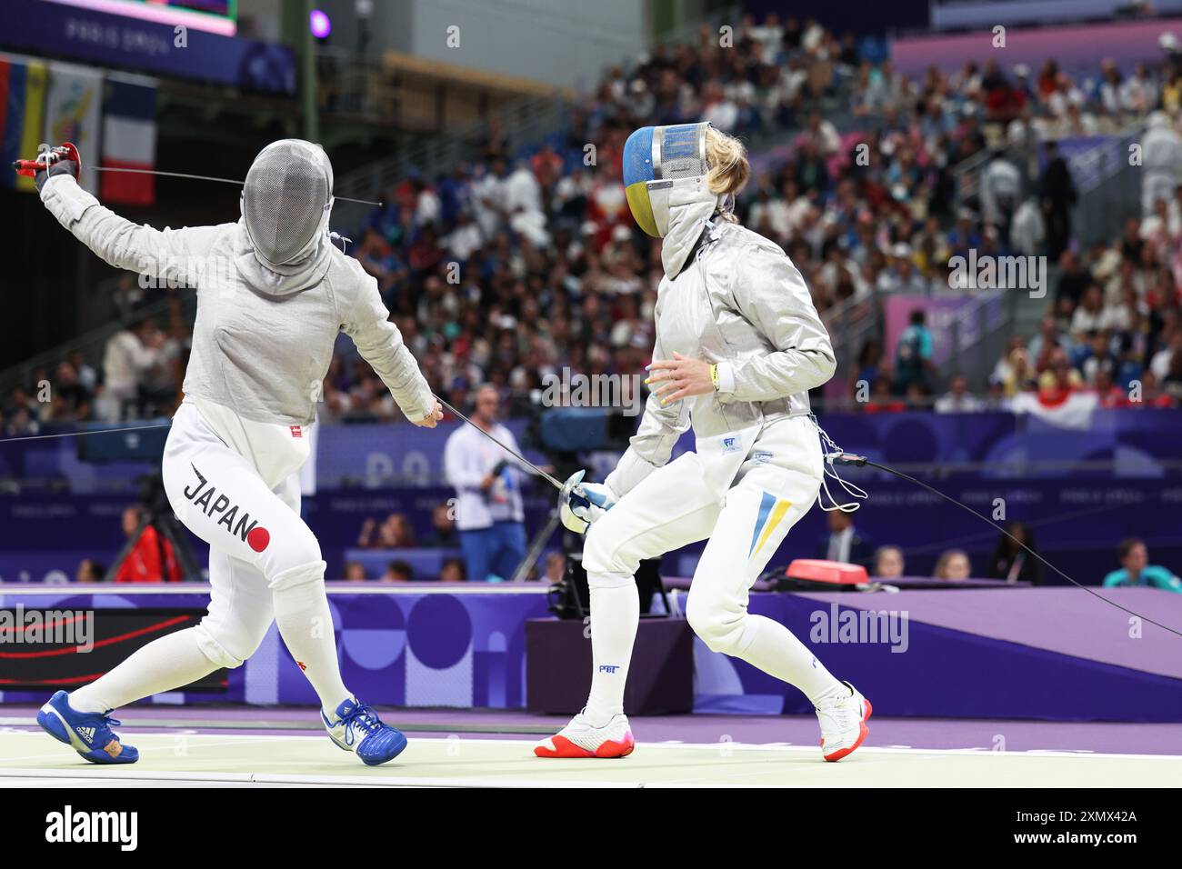 Paris, France. 29th July, 2024. (L-R)Shihomi Fukushima (JPN), Kharlan ...