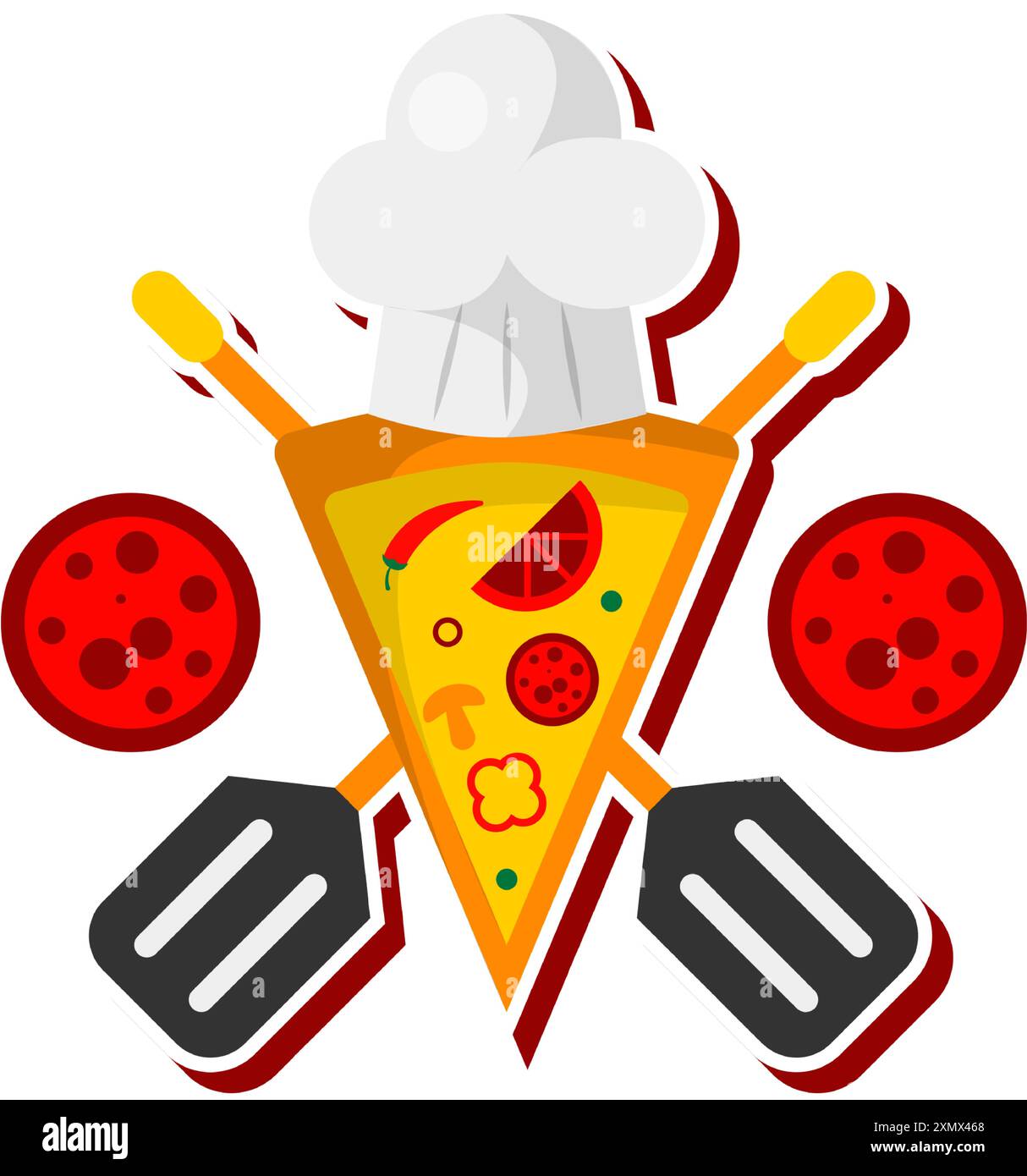 Pizza Slice Chef Hat vector Stock Vector Image & Art - Alamy