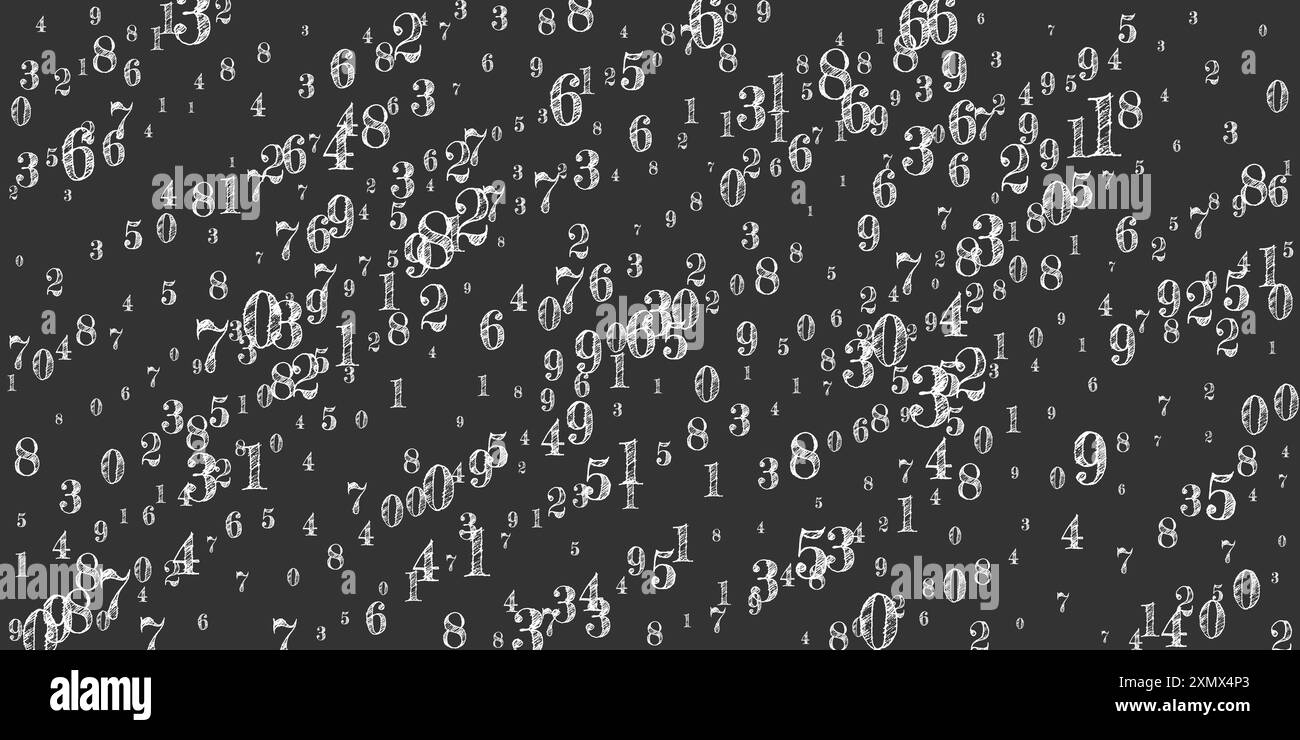 Flying digits and numbers. School math notebook cover. Back to school ...