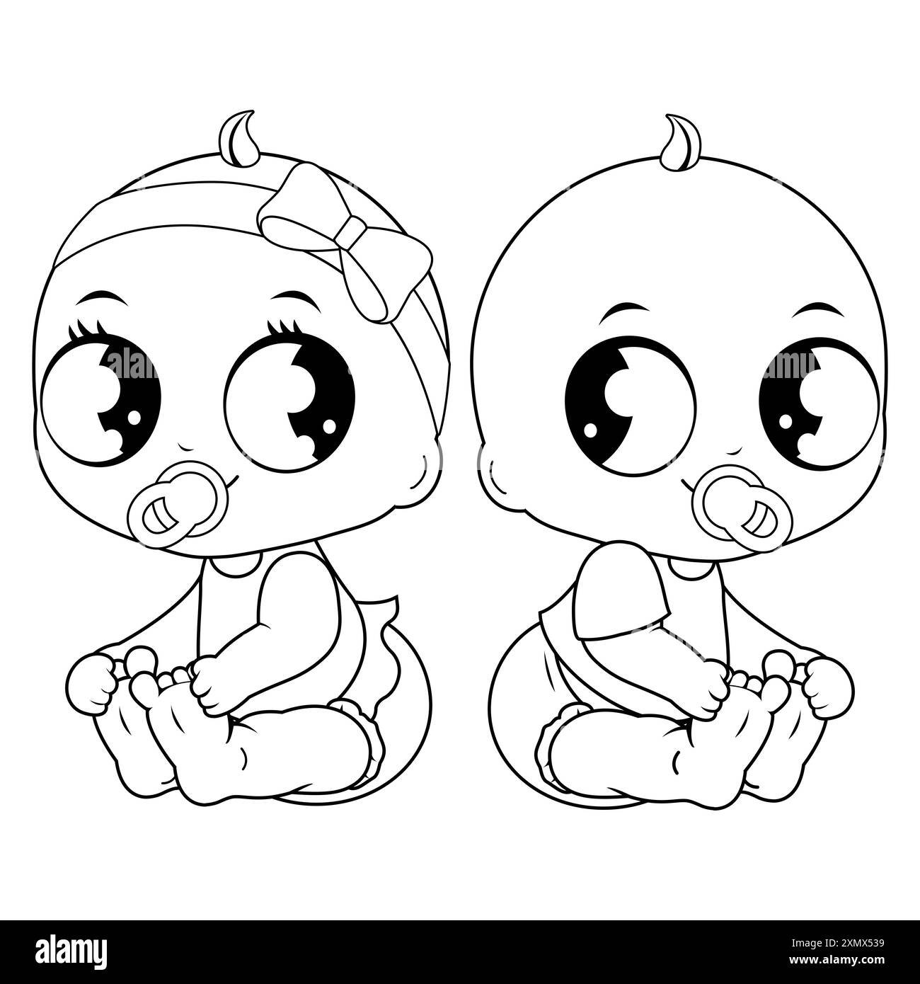 Cute babies. A baby girl and boy. Little twin toddlers children with ...
