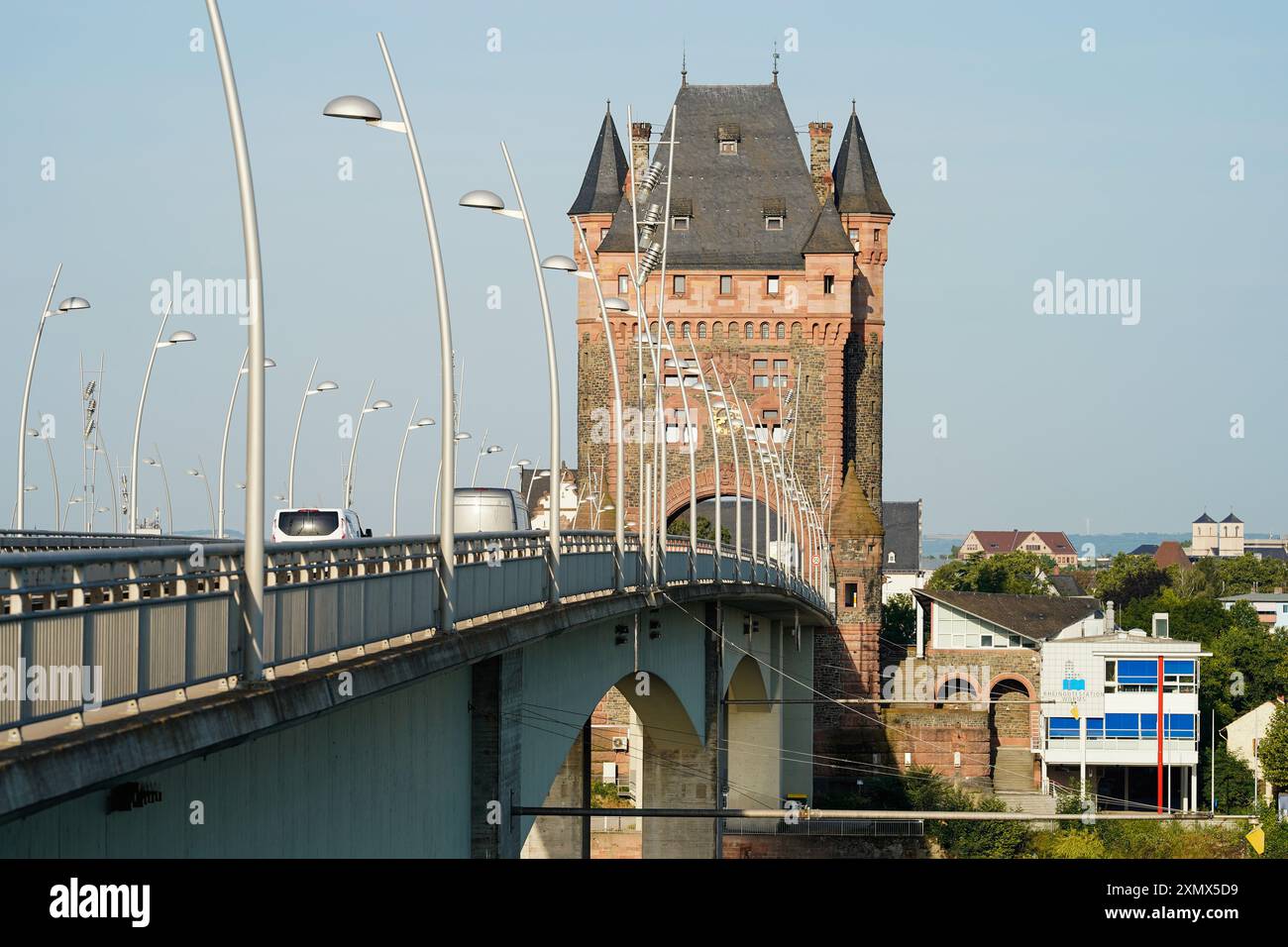 Worms, Germany. 30th July, 2024. The Nibelungen Bridge leads across the ...