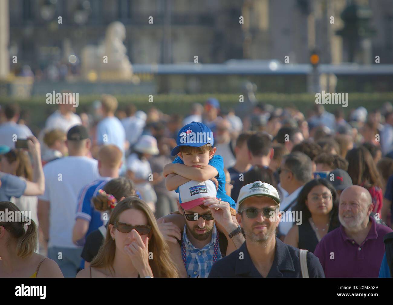 Crowd of people during summer Paris 2024 Olympic Games in Paris France ...