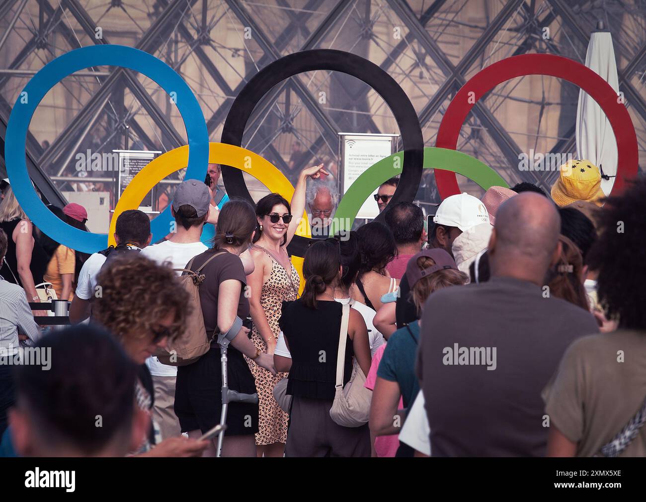 Crowd of people during summer Paris 2024 Olympic Games in Paris France ...