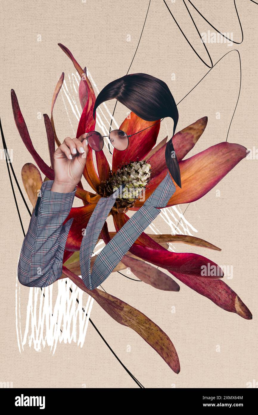 Composite sketch image trend artwork 3D photo collage of silhouette ...