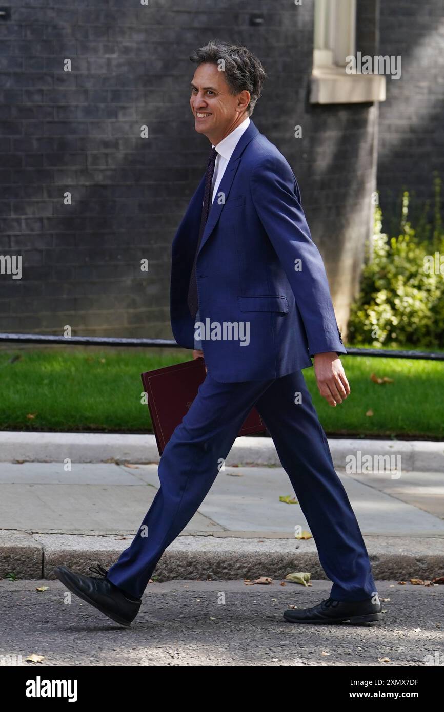 Energy Secretary Ed Milliband arrives in Downing Street, London, for a ...