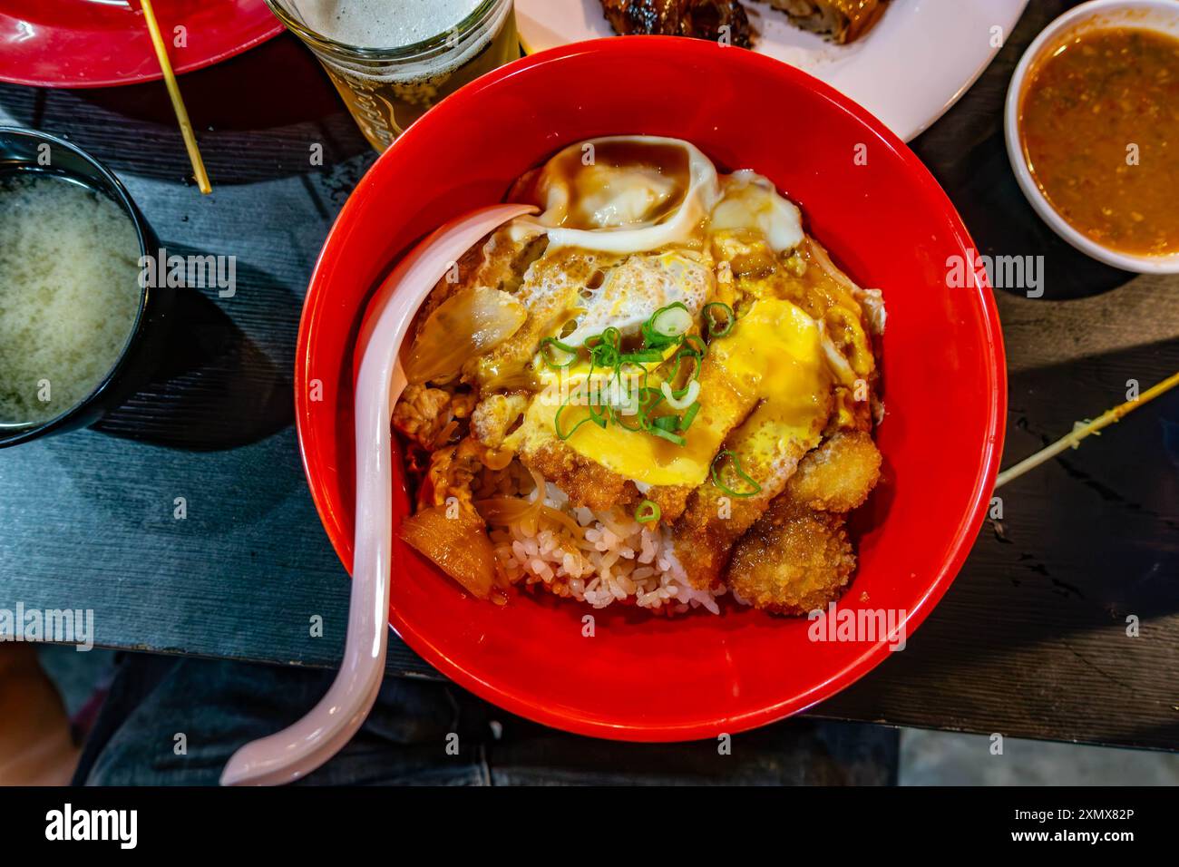 Chicken Katsu with rice in a food court in Penang, Malaysia Stock Photo ...