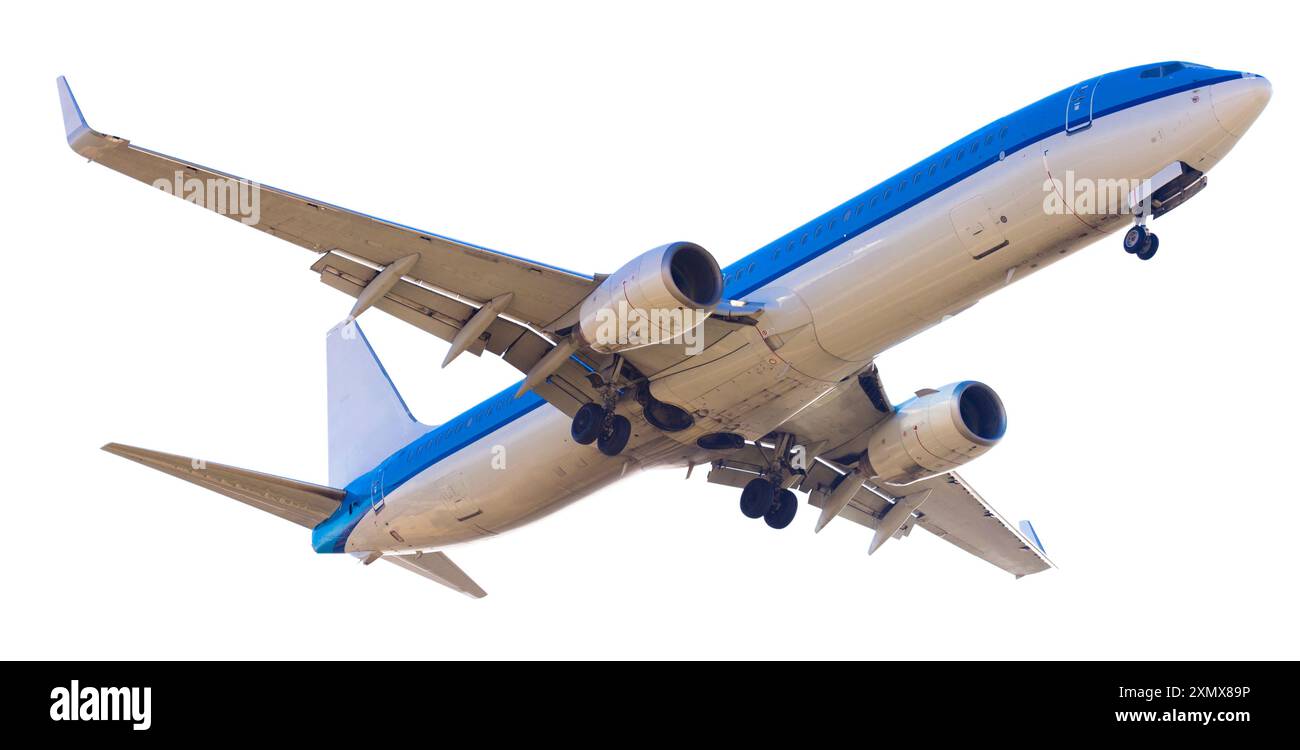 Modern airplane on isolated white background Stock Photo - Alamy