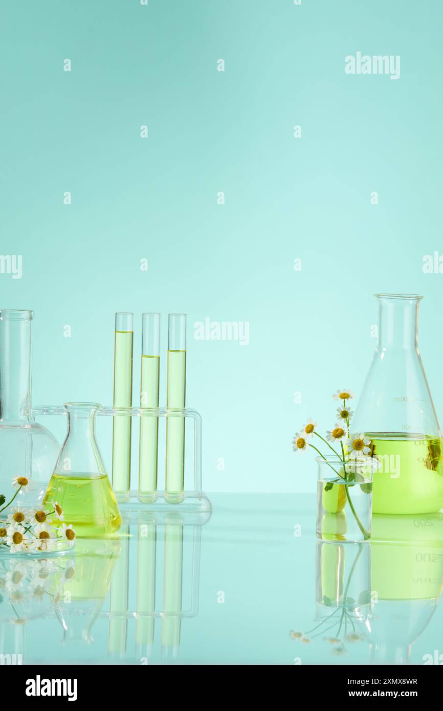 Fresh blue background with blank space to display product made of ...