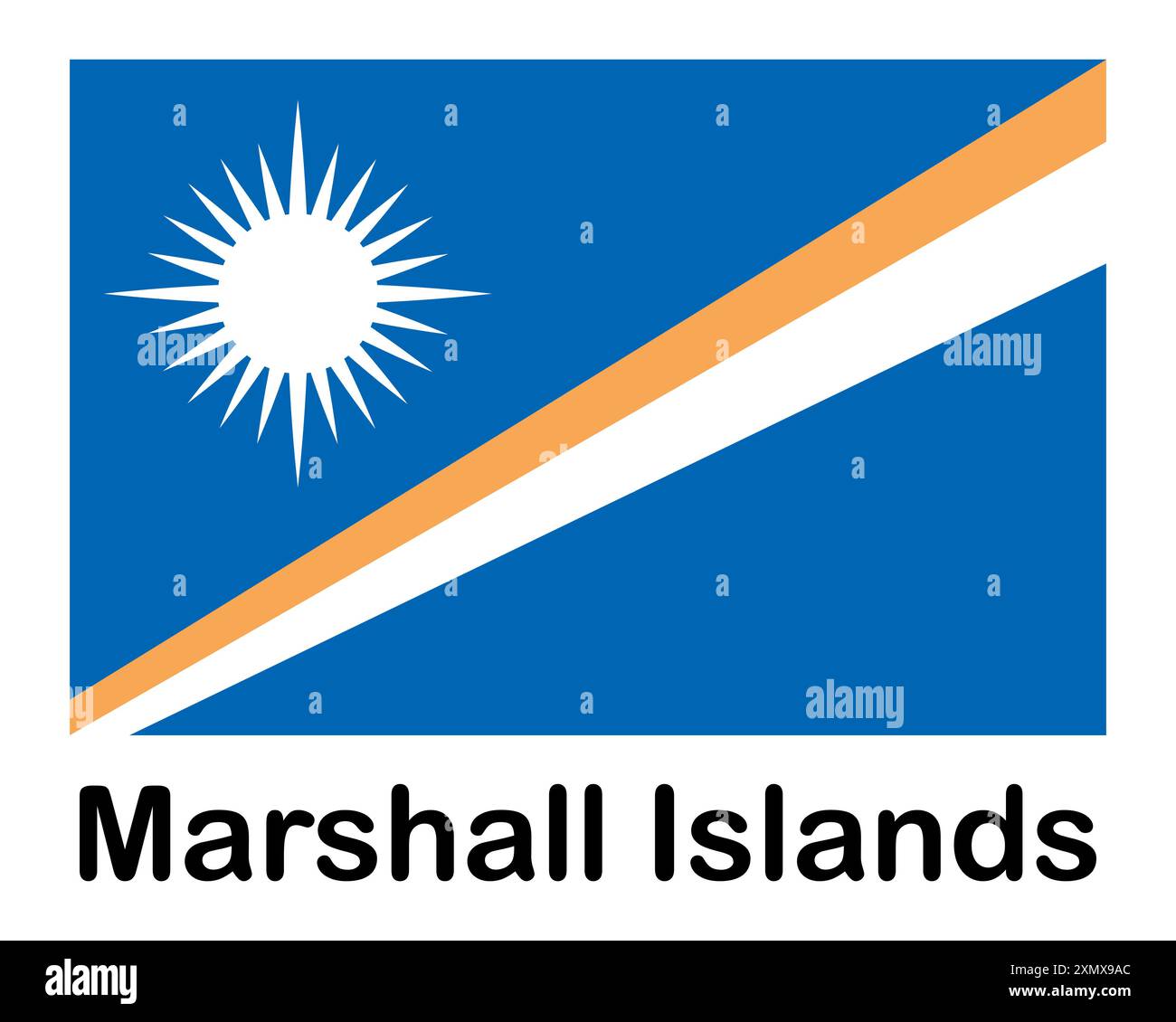 Marshall Islands national flag. Banner, state symbol flagpole Stock ...
