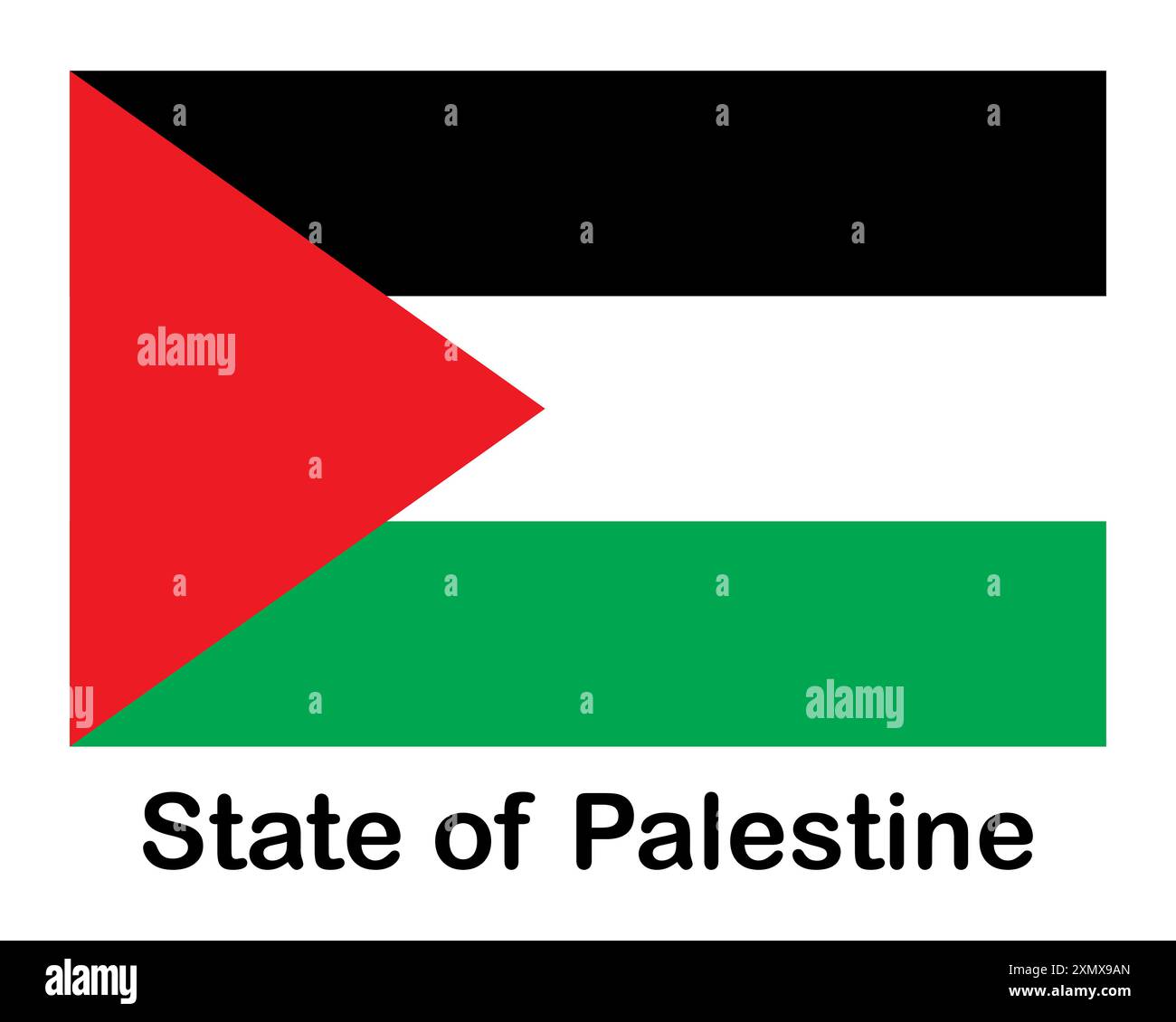 State of Palestine national flag. Banner, state symbol, flagpole Stock ...