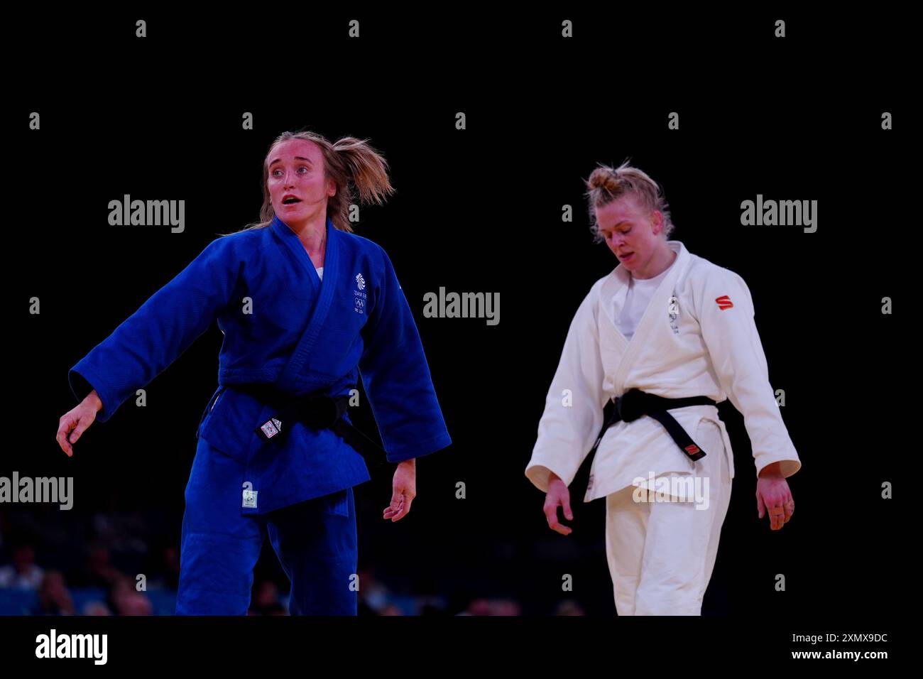 Great Britain's Lucy Renshall (left) and her oppenent Australia's ...