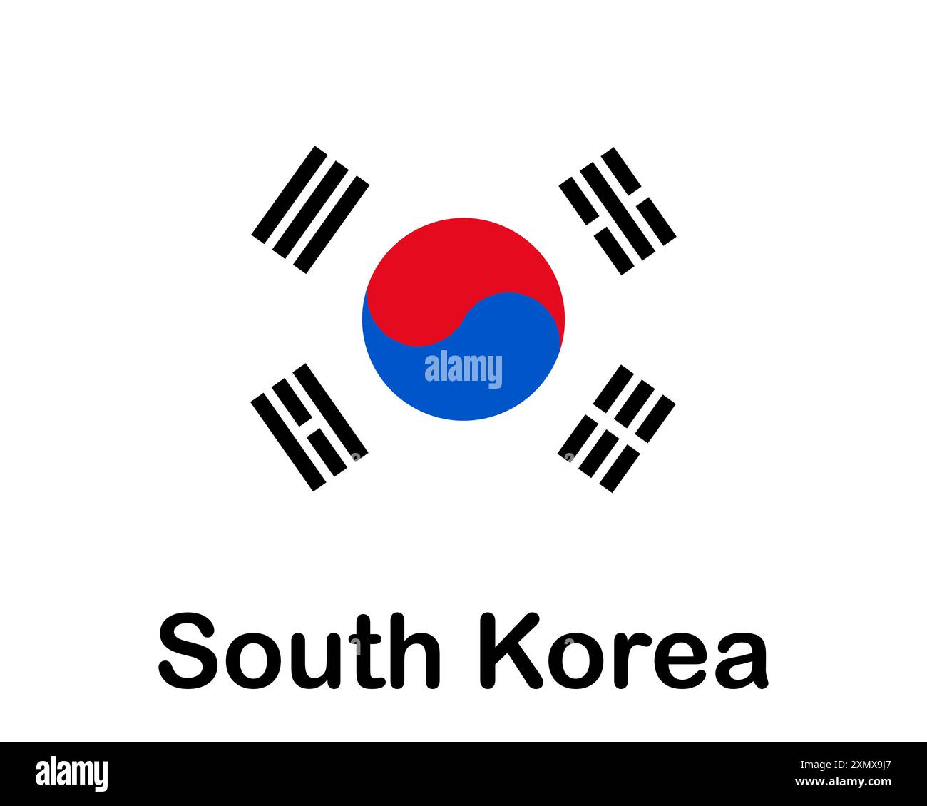 South Korea national flag. Banner, state symbol flagpole Stock Vector ...