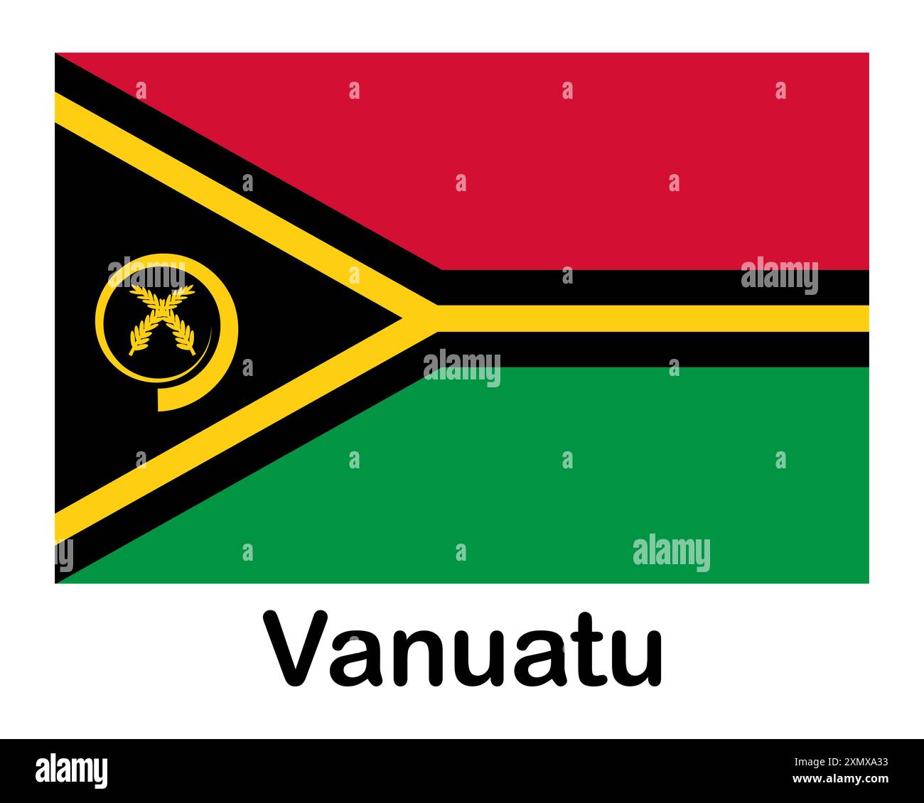 Vanuatu national flag. Banner, state symbol flagpole Stock Vector Image ...
