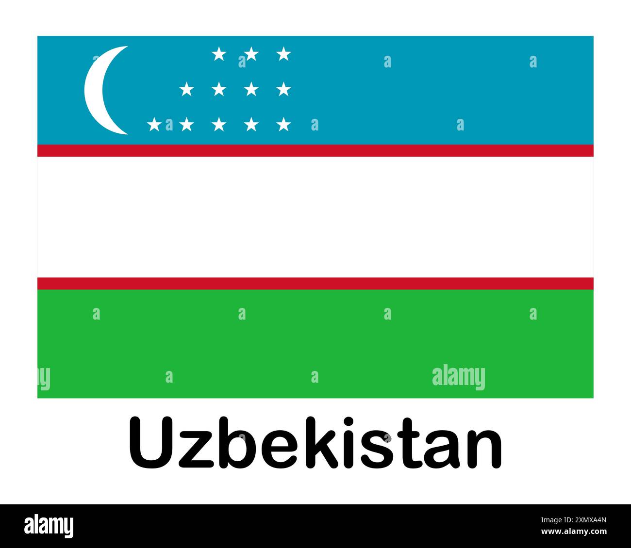 Uzbekistan national flag. Banner, state symbol flagpole Stock Vector ...