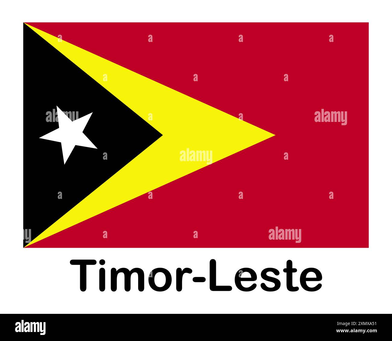 Timor-Leste national flag. Banner, state symbol flagpole Stock Vector ...