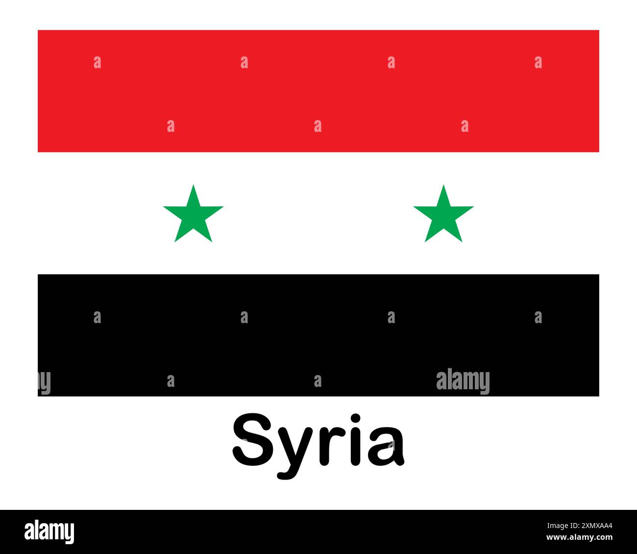 Syria national flag. Banner, state symbol flagpole Stock Vector Image ...