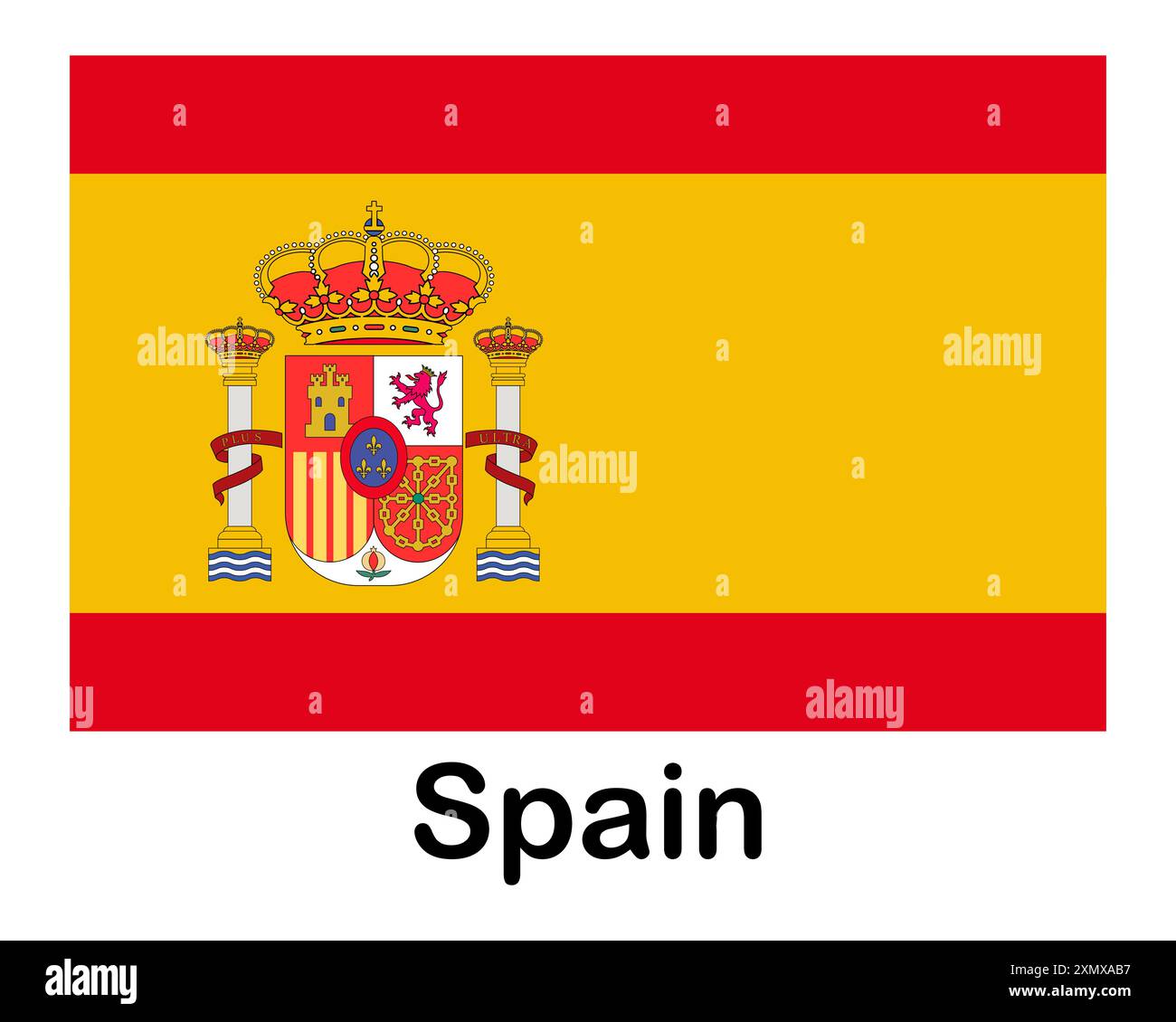 Spain national flag. Banner, state symbol flagpole Stock Vector Image ...